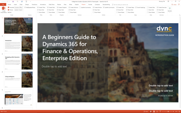 IG.05.D365.1.PPT: A Beginners Guide to Dynamics 365 for Finance & Oper – Blind Squirrel Publishing