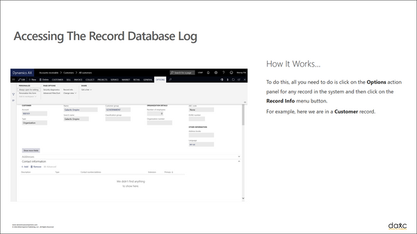 WG.07.D365.1.PPT: Using The Database Log To Track Changes To Records ...